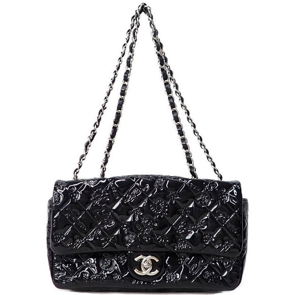 CHANEL | Bags | Chanel Icon Symbol Charm Chain Shoulder Bag Black ...